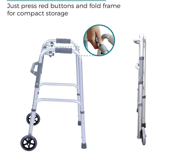 acco Walking Frame With Two 5" Wheel For Adult-MedicalBazzar